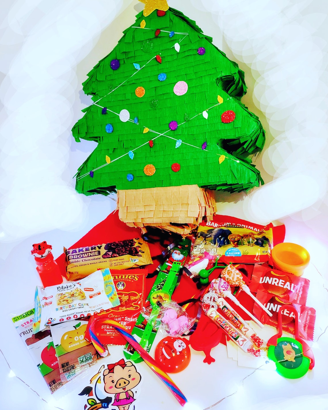 Vegan Piñata Vegan Christmas Tree Filled Pinata Pull String - Etsy Canada