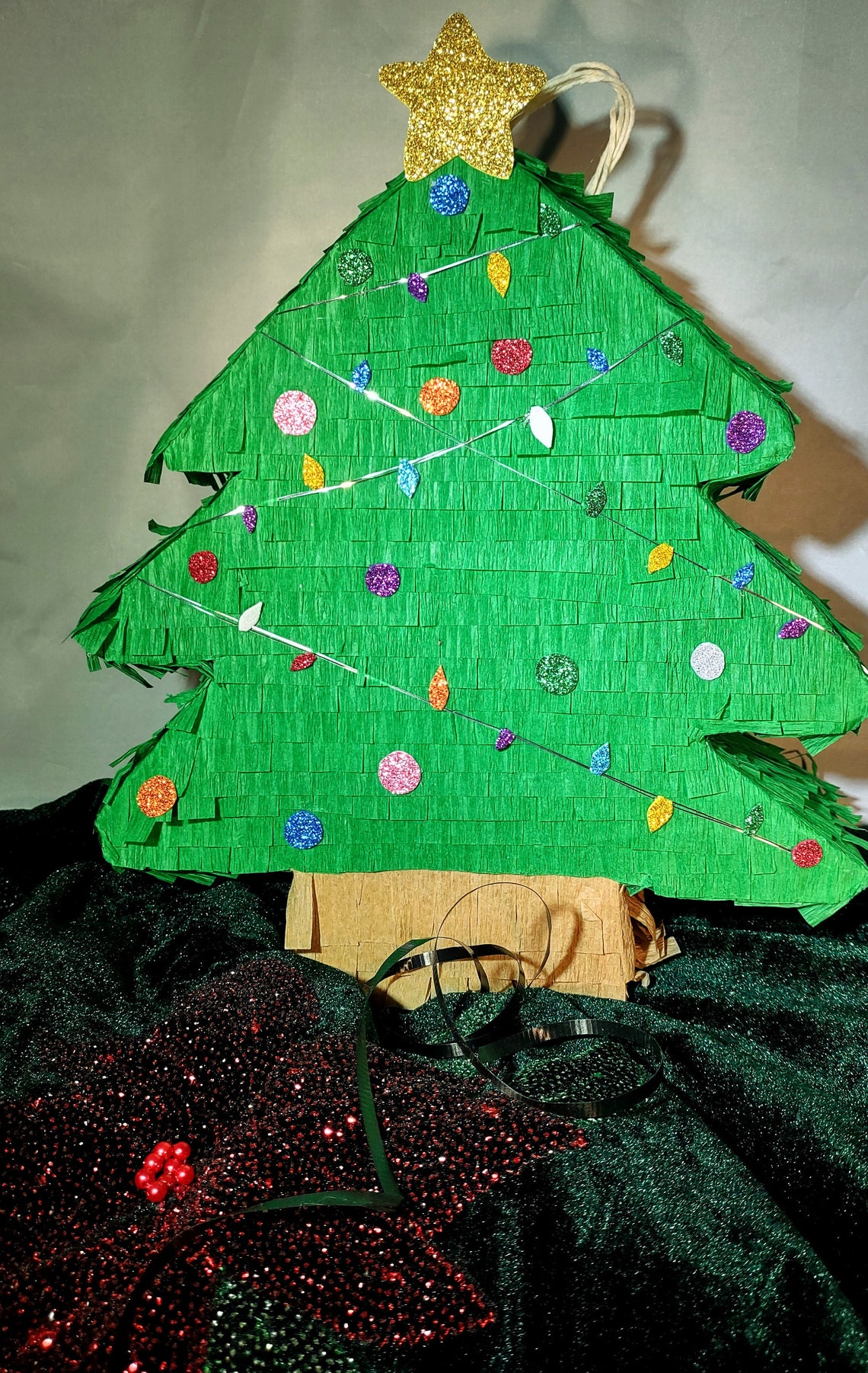 Vegan Piñata Vegan Christmas Tree Filled Pinata Pull String - Etsy Canada