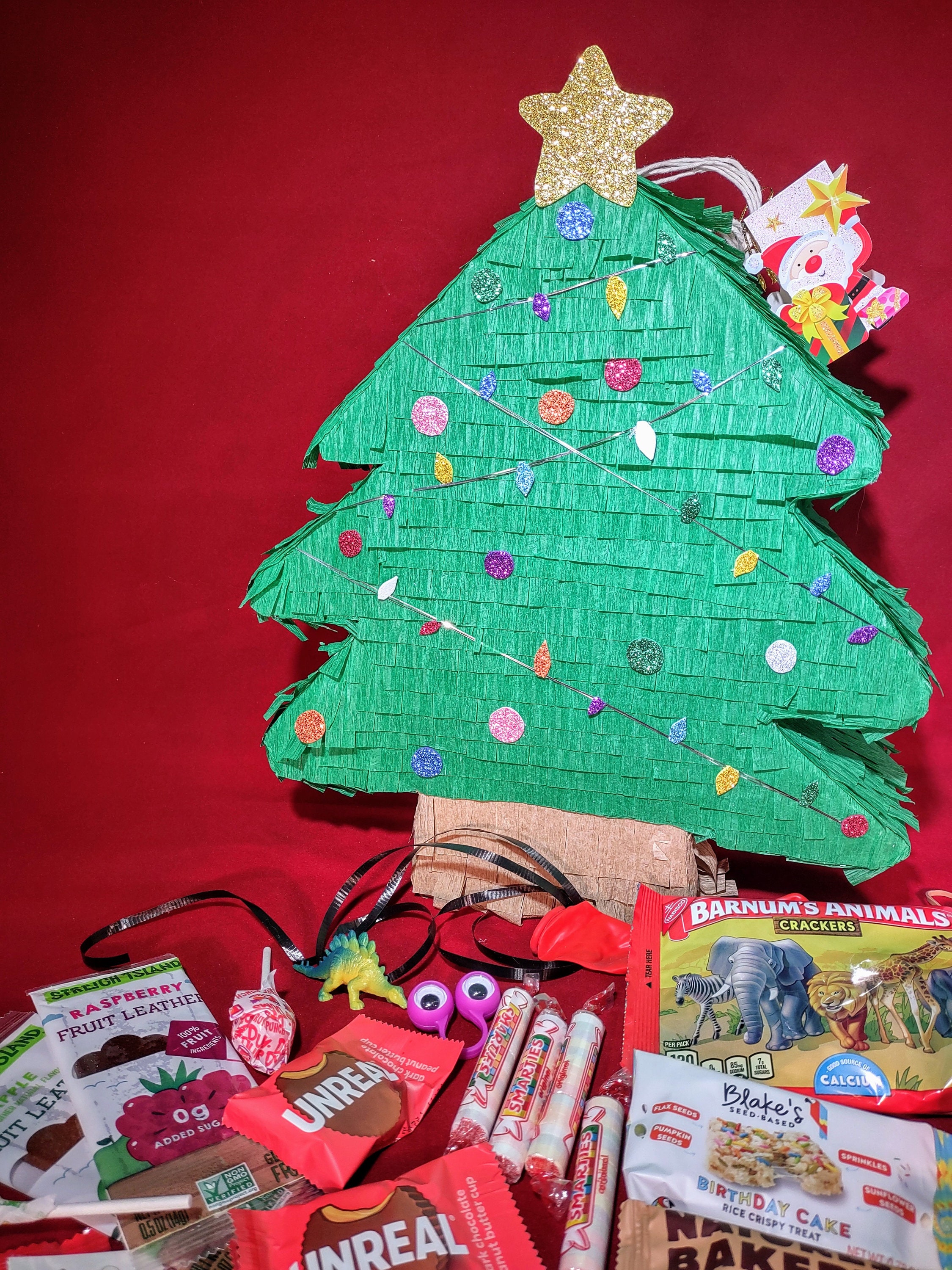 Vegan Piñata Vegan Christmas Tree Filled Pinata Pull String - Etsy Canada