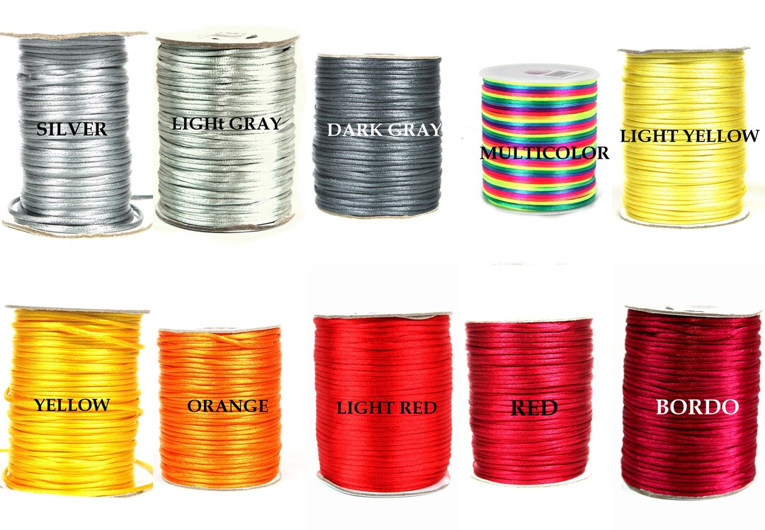 Satin Cord 2mm SPOOL 100m 109yd for Macrame, Shambhala, Jewelery Making ...