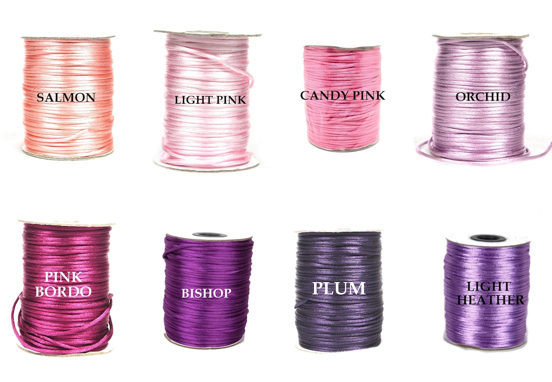 Satin Cord 2mm SPOOL 100m 109yd for Macrame, Shambhala, Jewelery Making ...