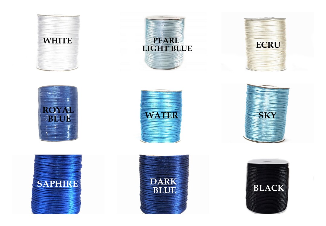 Satin Cord 2mm SPOOL 100m 109yd for Macrame, Shambhala, Jewelery Making ...