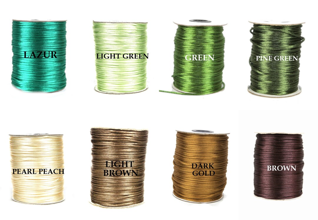 Satin Cord 2mm SPOOL 100m 109yd for Macrame, Shambhala, Jewelery Making ...