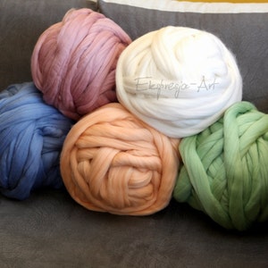 Chunky Merino Wool Yarn, Wool Tops, Pure Wool, Arm Knitting, Bulky Yarn ...