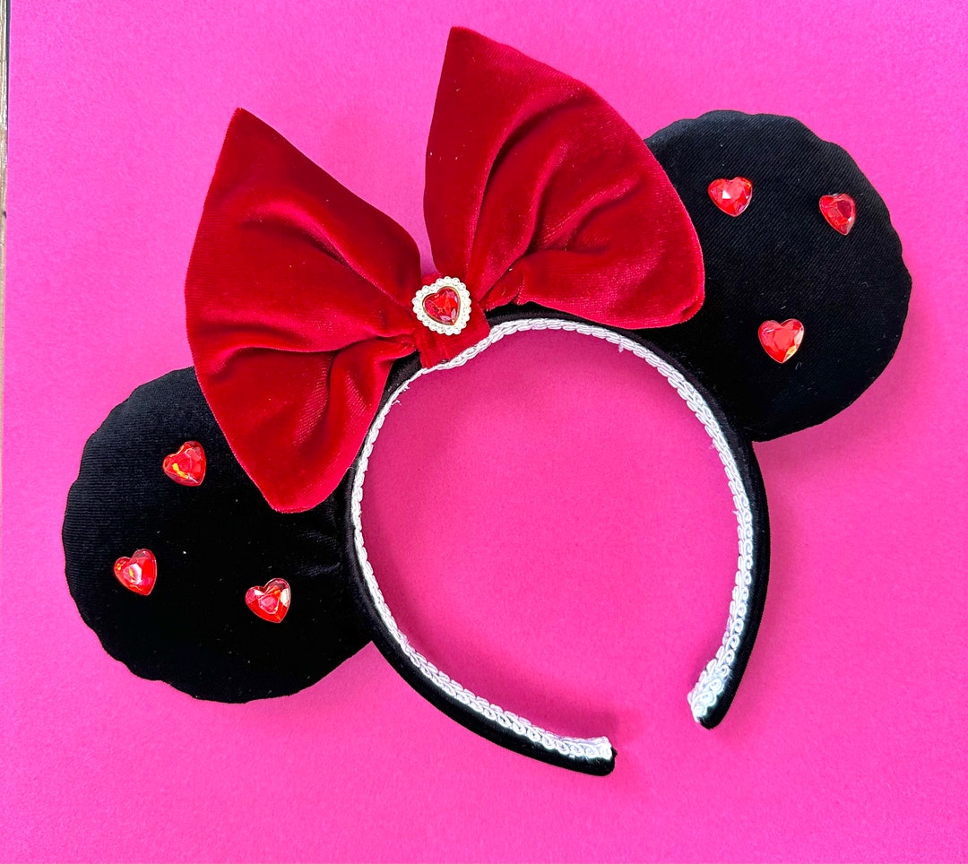 Black and Red Minnie Ears, Mickey Pearls Ears, Pearls Minnie Ears ...