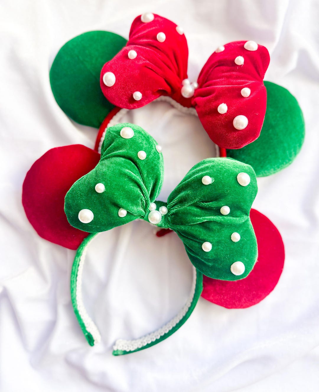 Red Mickey Ears - Green Minnie Ears - Disney Christmas Ears - Etsy
