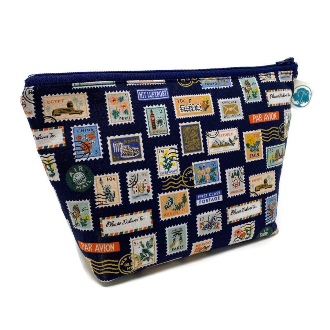 Postage Stamp | Large Cosmetic Bag | Makeup Bag | Accessory Pouch ...