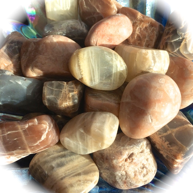 Tumbled Moonstone, Large Moonstone, Full Moon Charged, Crystal Grid ...