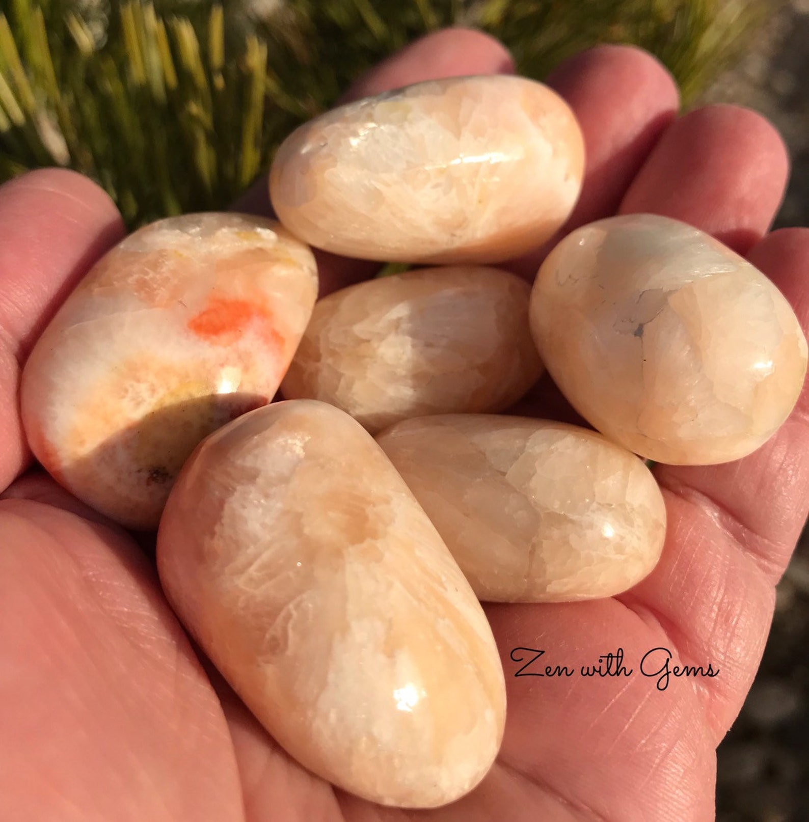 Tumbled Stilbite, Large Stilbite, Crystal Grid, Chakra, Reiki ...