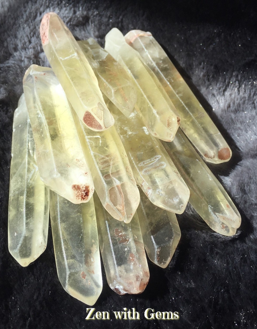 Natural Citrine Point, Brazil Citrine, Red Hematoid, Crystal Grid ...