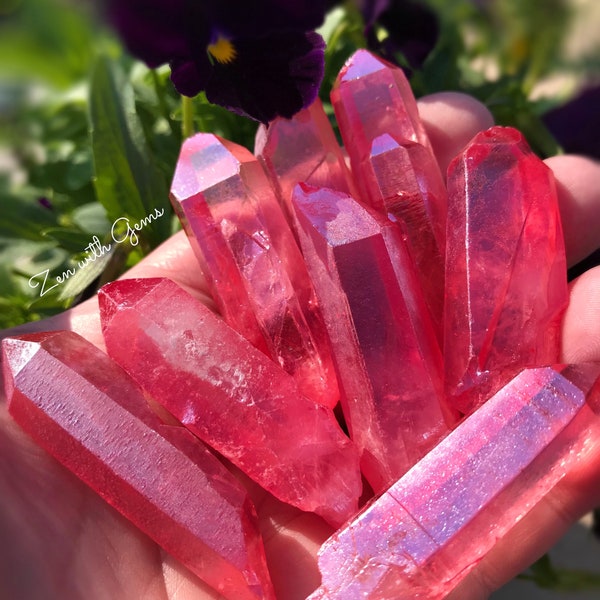 Ruby Aura Quartz - Etsy