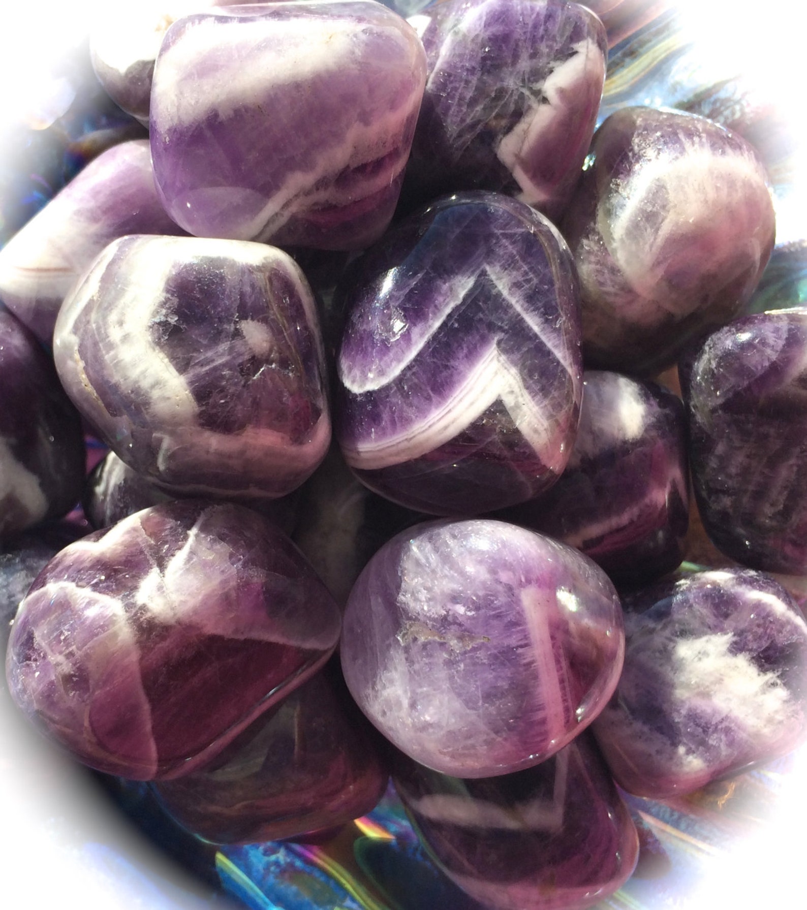 Chevron Amethyst, Tumbled Chevron Amethyst, Banded Amethyst, Third Eye ...