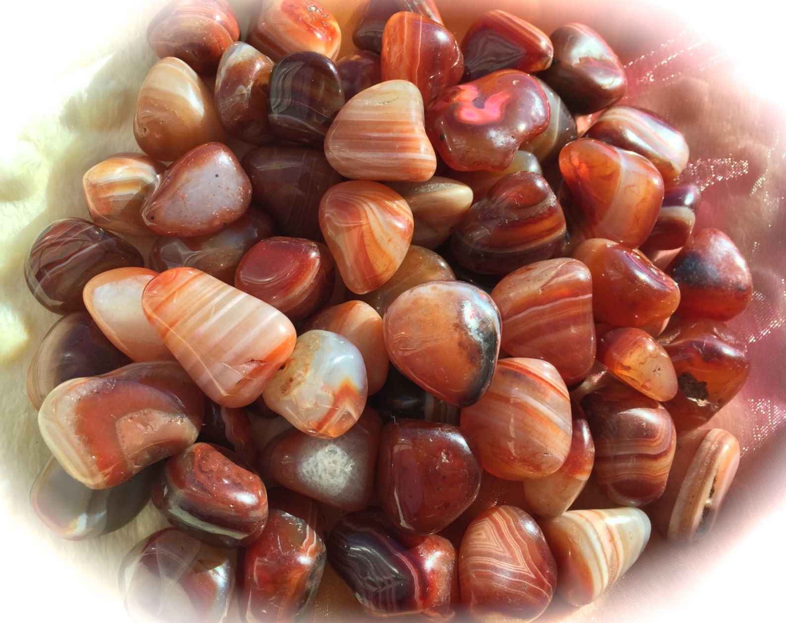 Brazilian Red Banded Agate Tumbled Agate Crystals Crystal - Etsy