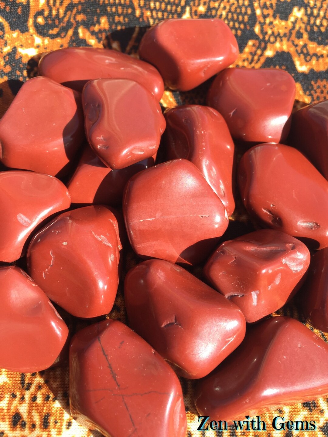 Tumbled Red Jasper, Full Moon Charged, Root Chakra, Reiki, Meditation ...