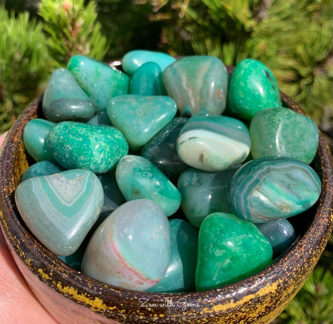Green Agate, Tumbled Green Agate, Emerald Agate, Magic, Spells, Crystal ...