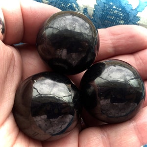 Shungite Sphere, Use in Chakra or Reiki Work, Crystal Grid, Scrying ...