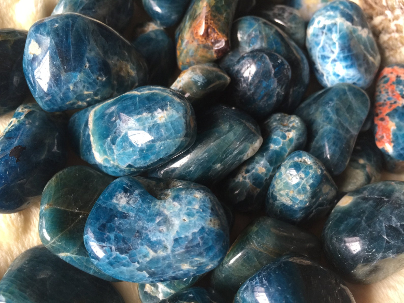 Tumbled Blue Apatite, Rare, Chakra, Reiki, Crystal Gird, Sacred Space ...