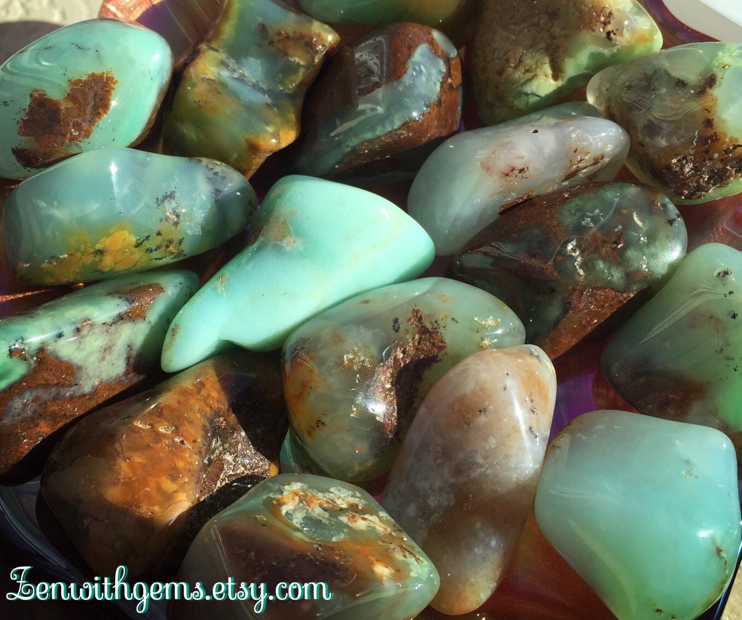 Tumbled Chrysoprase, Large, Full Moon Charged, Magic, Spells, Crystal ...