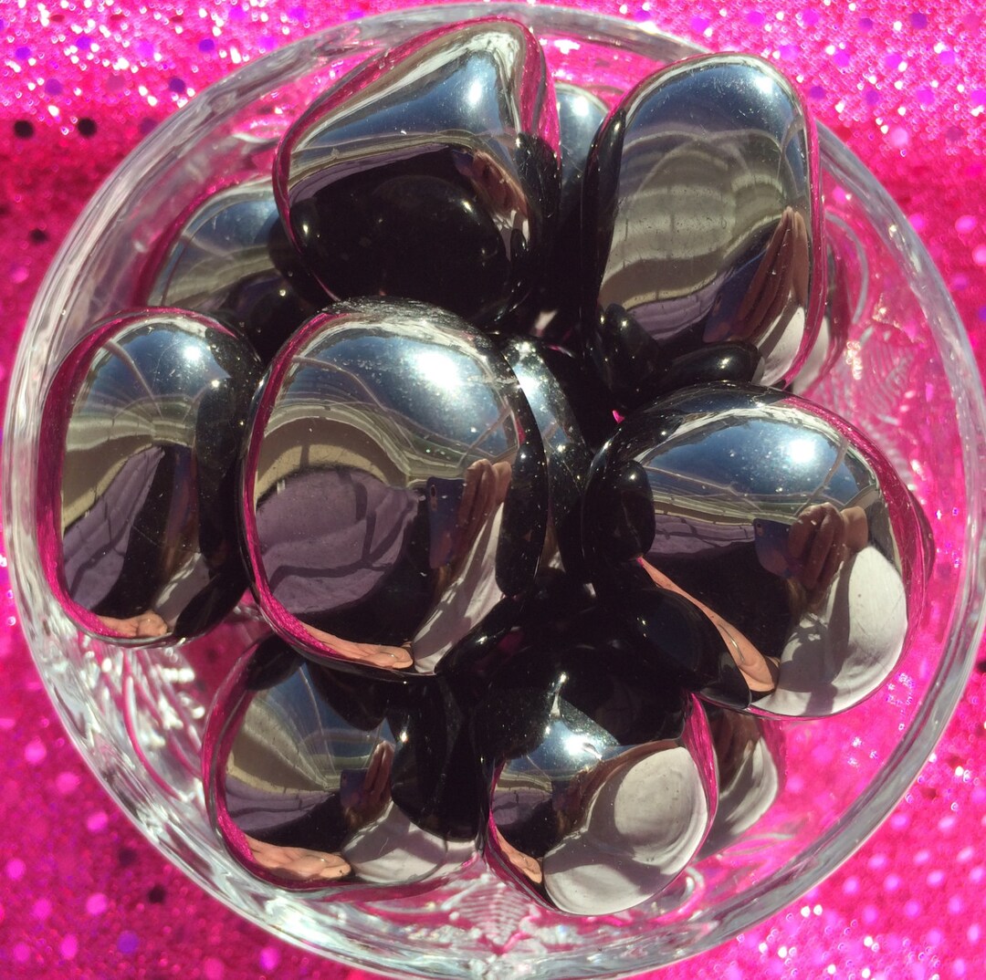 Large Tumbled Jet, Full Moon Charged, Crystal Grid, Chakra, Reiki ...
