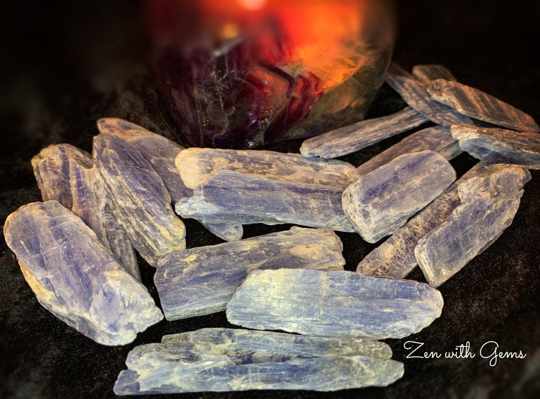 Blue Kyanite Blade, Kyanite Raw, Crystal Grid, Pagan Altar, Chakra ...