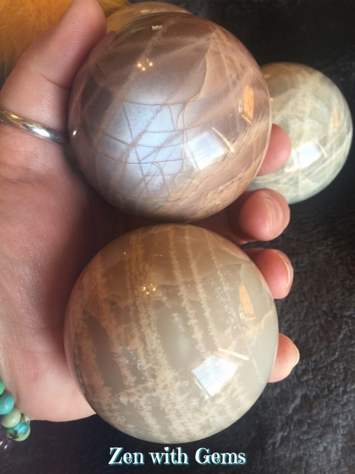Moonstone Sphere Large Moonstone Sphere Full Moon Pagan | Etsy