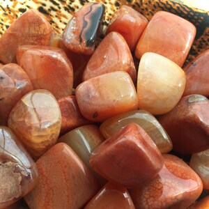Large Red Fire Snakeskin Agate, Tumbled Red Fire Agate, Tumbled Agate ...