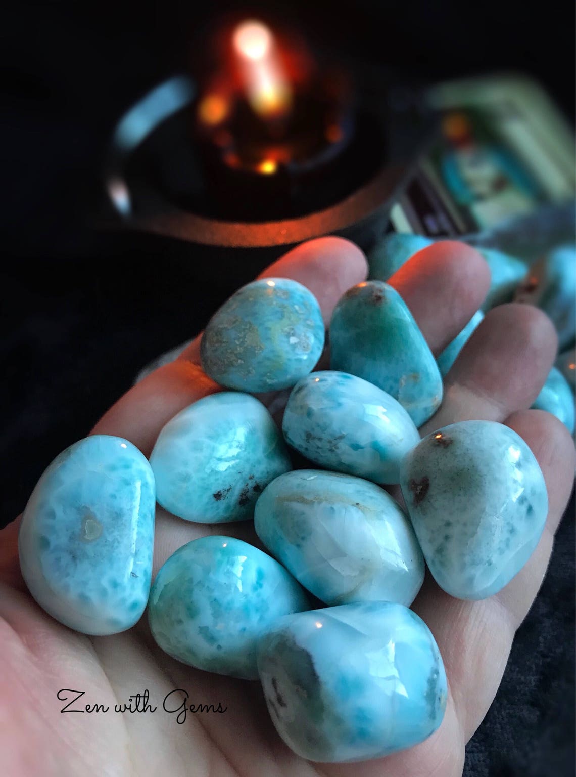 Tumbled Natural Larimar Larimar Crystal Grid Chakra Reiki - Etsy