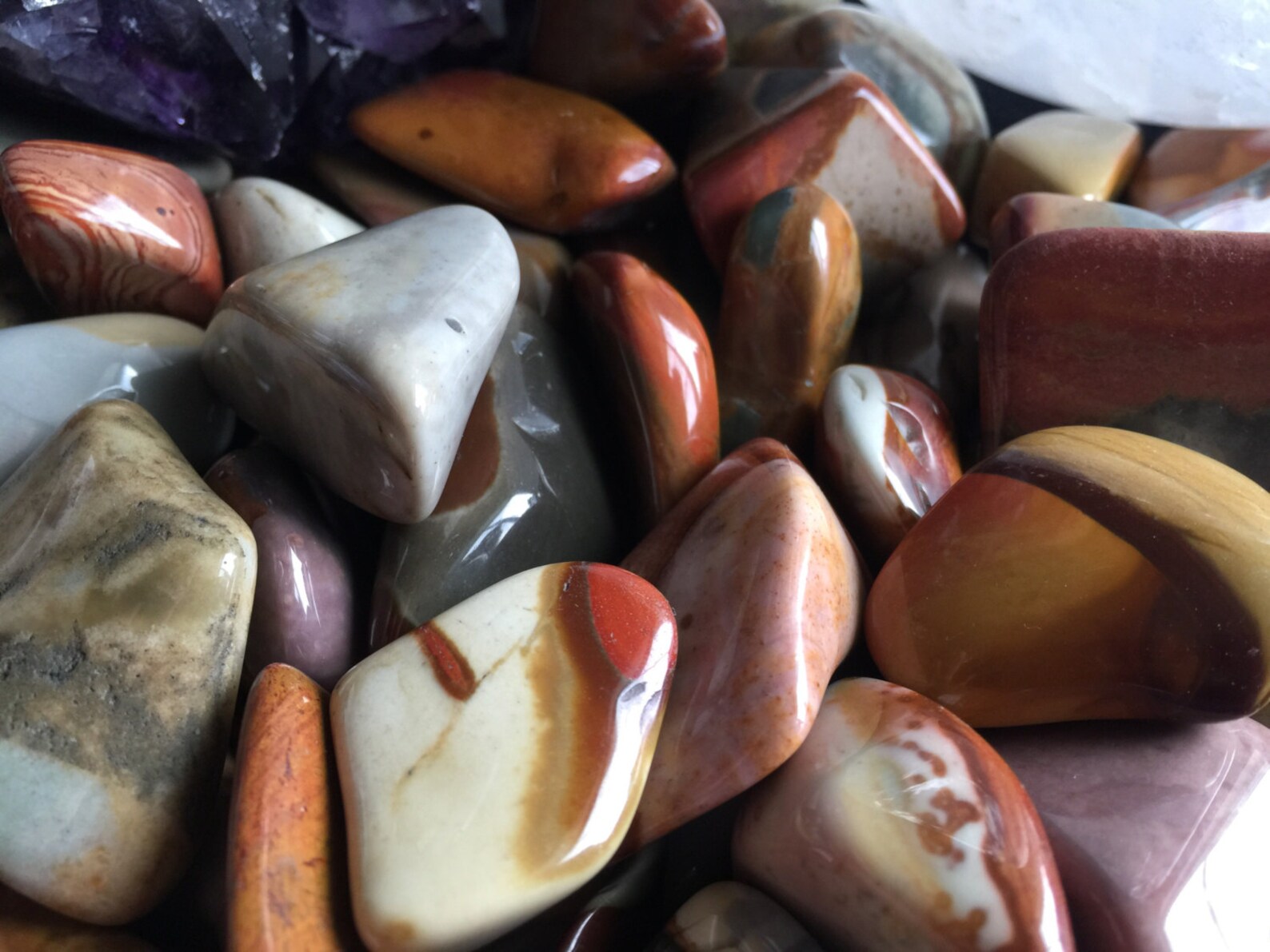 Tumbled Polychrome Jasper, Chakra, Reiki, Crystal Grid, Pagan Altar ...