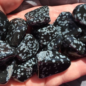 Snowflake Obsidian, Tumbled Snowflake Obsidian, Crystal Grid, Chakra ...