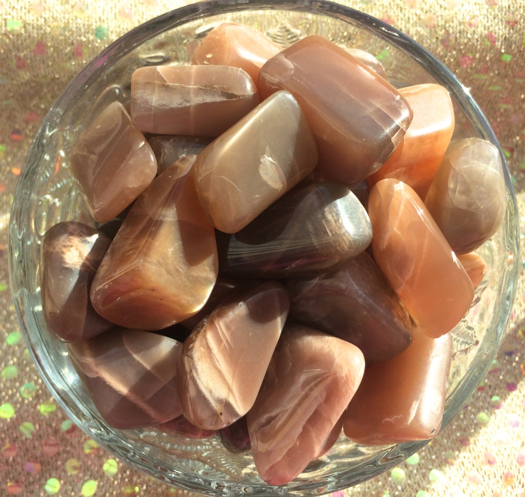 Peach Moonstone, Tumbled All Natural Moonstone, Chakra, Reiki, Crystal ...