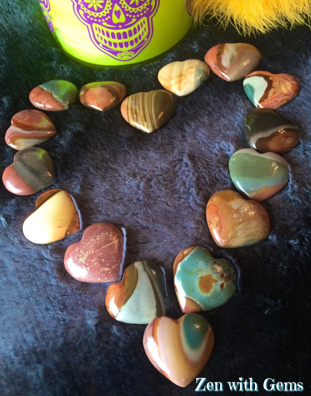 Small Polychrome Jasper Heart, Pagan Altar, Magic, Ritual, Ceremony ...