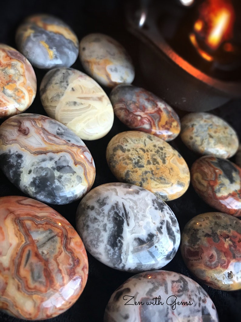 Crazy Lace Agate Palm Stone, Premium Quality, Crystal Grid, Chakra ...