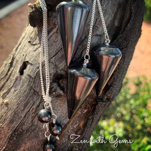 Shungite Pendulum, Dowsing Pendulum, EMF Protection, Amulet, Chakra ...