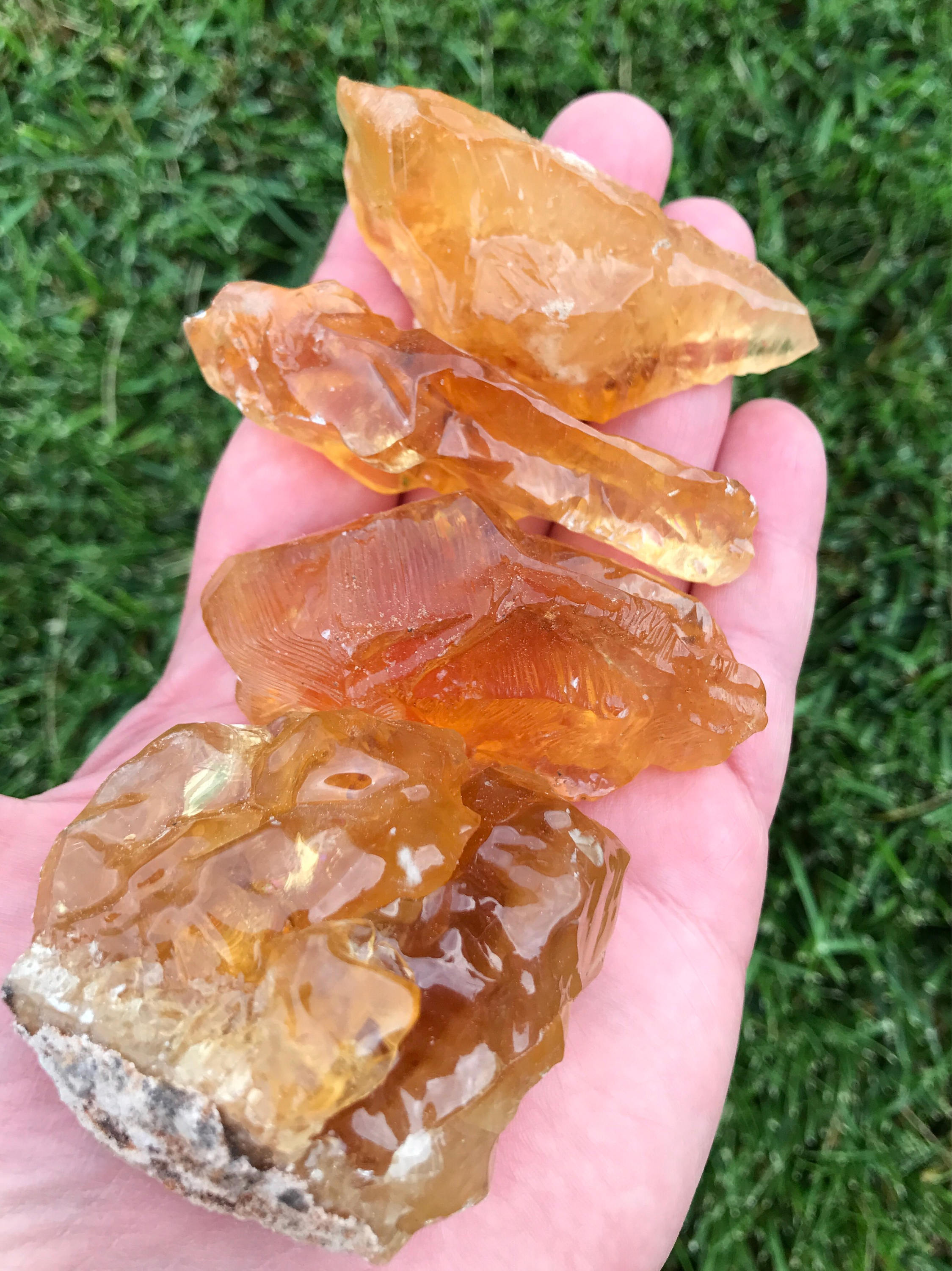 Honey Calcite Natural Rough Pieces Crystal Grid Chakra | Etsy