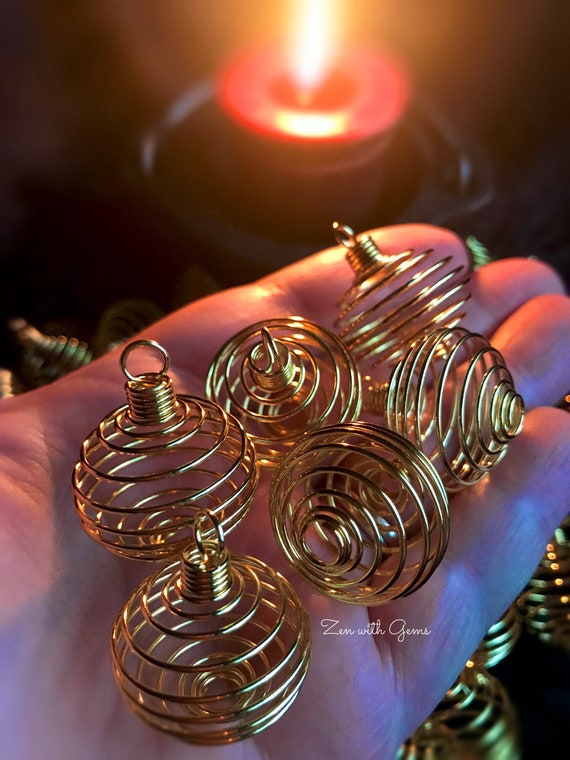 Gemstone Cage Pendant Gold Cage Necklace Gemstone Cage | Etsy