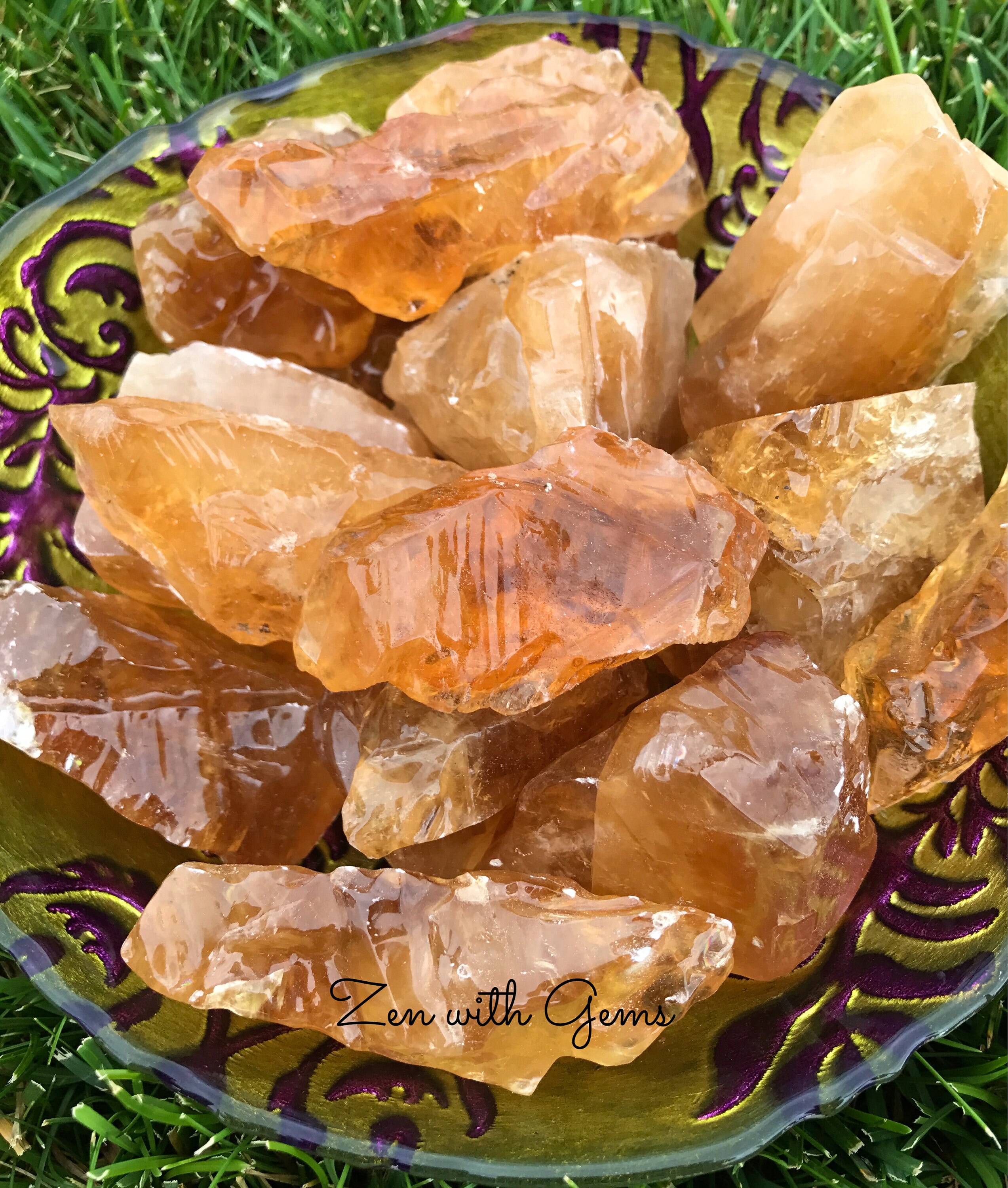 Honey Calcite Natural Rough Pieces Crystal Grid Chakra | Etsy