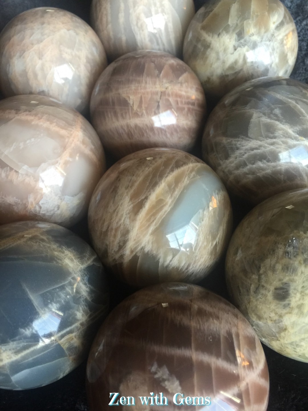 Moonstone Sphere, Large Moonstone Sphere, Full Moon, Pagan Altar ...