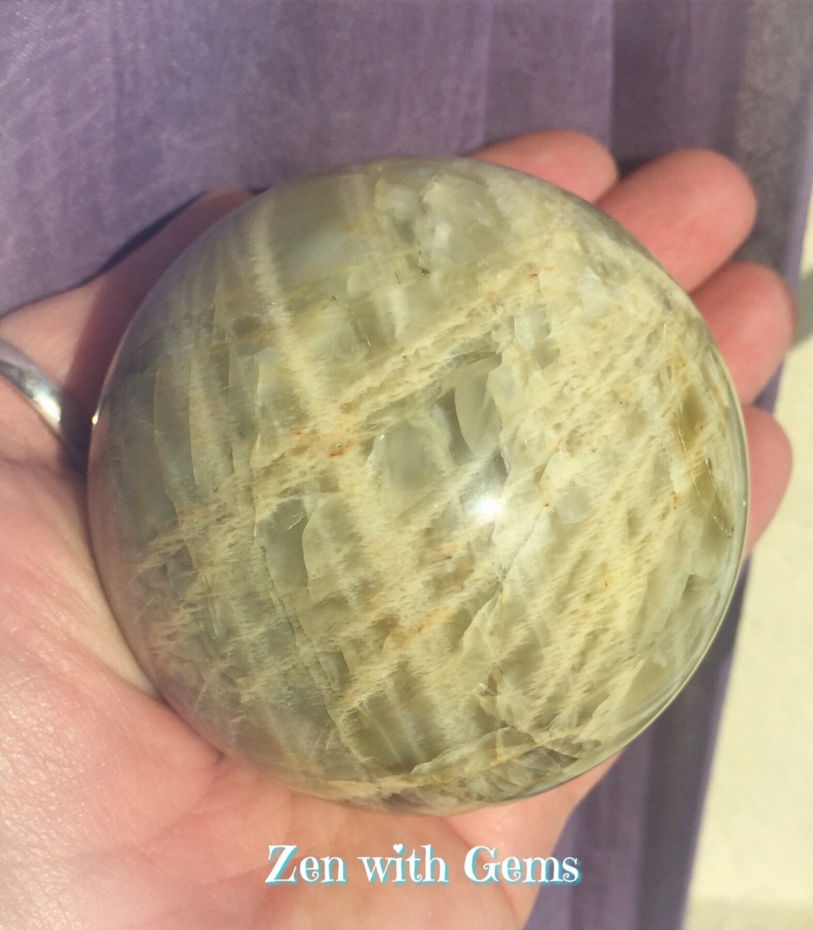 Moonstone Sphere Large Moonstone Sphere Full Moon Pagan - Etsy