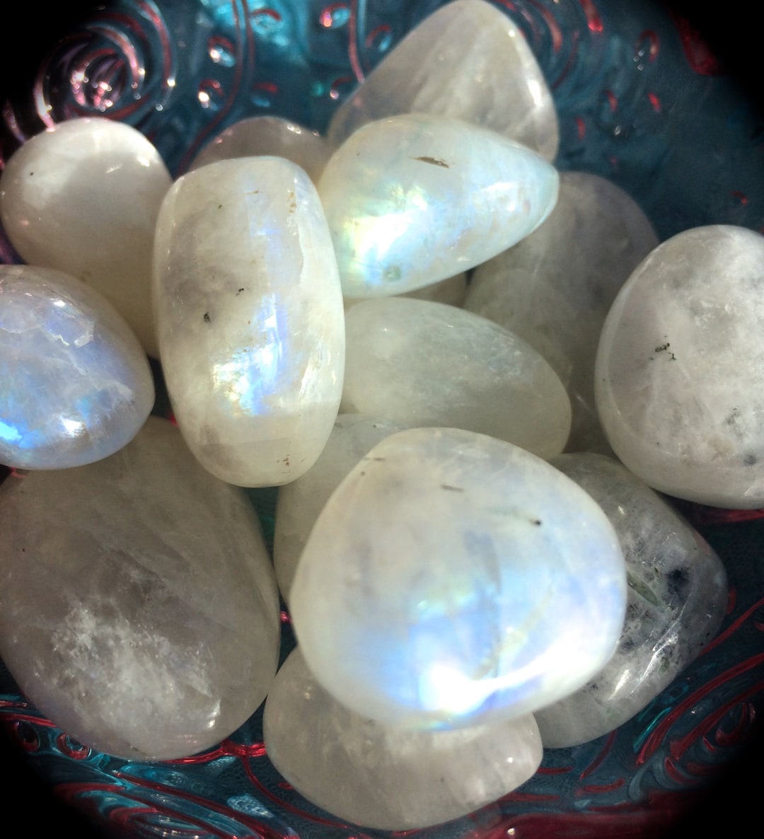 Rainbow Moonstone, Gem Quality, Tumbled Rainbow Moonstone, Full Moon, Intuition, Magic, Spells ...