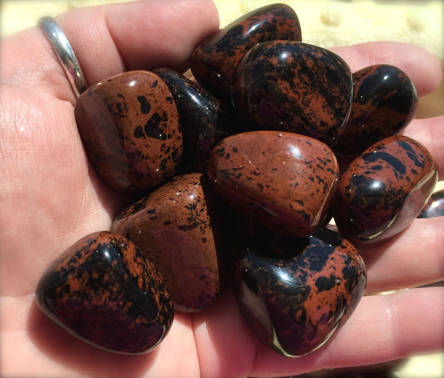 Tumbled Mahogany Obsidian, Full Moon Charged, Chakra, Reiki, Meditation ...