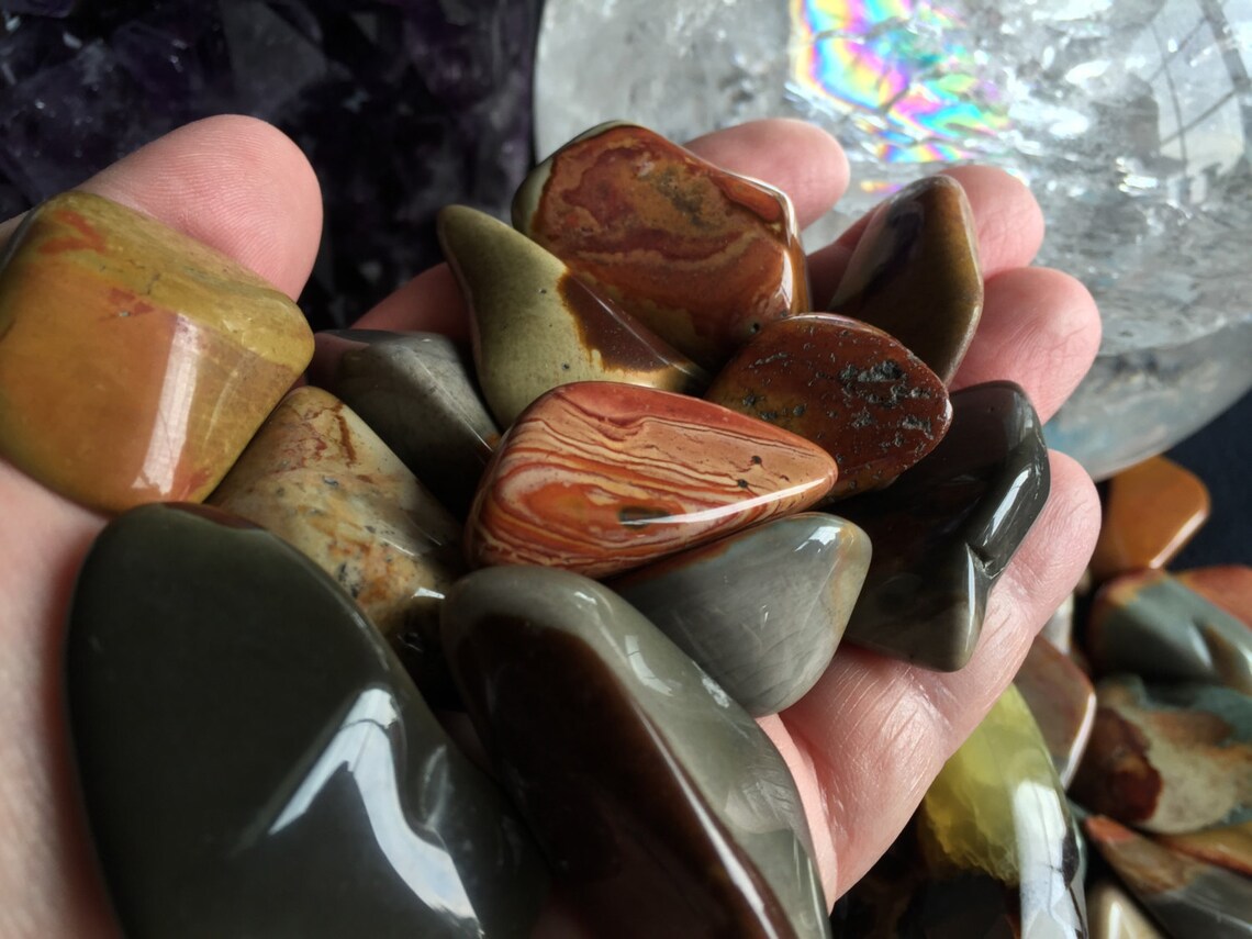 Tumbled Polychrome Jasper Chakra Reiki Crystal Grid Pagan - Etsy