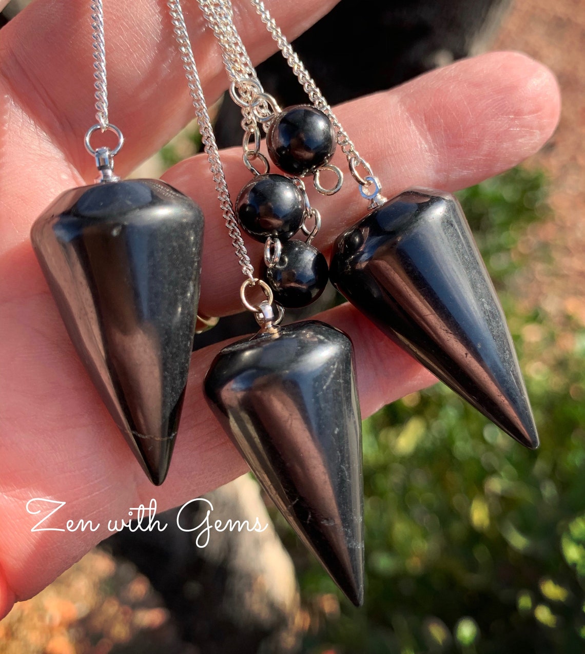 Shungite Pendulum Dowsing Pendulum EMF Protection Amulet | Etsy