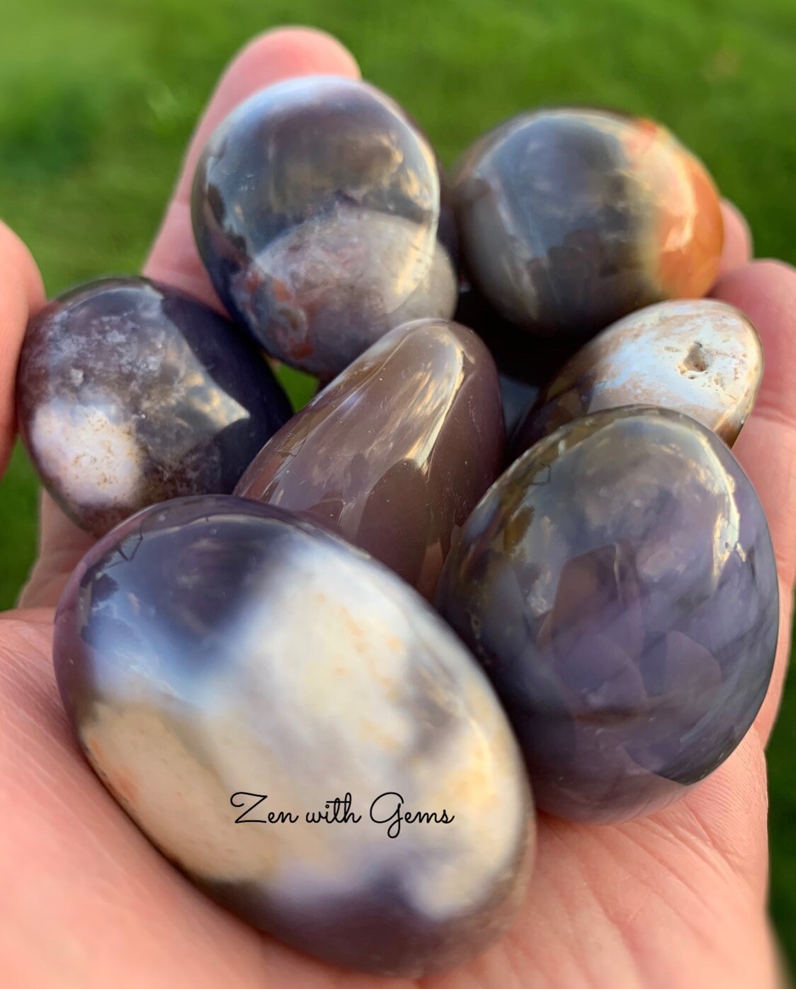 Violet Agate Natural Violet Agate Tumbled Agate Chakra | Etsy