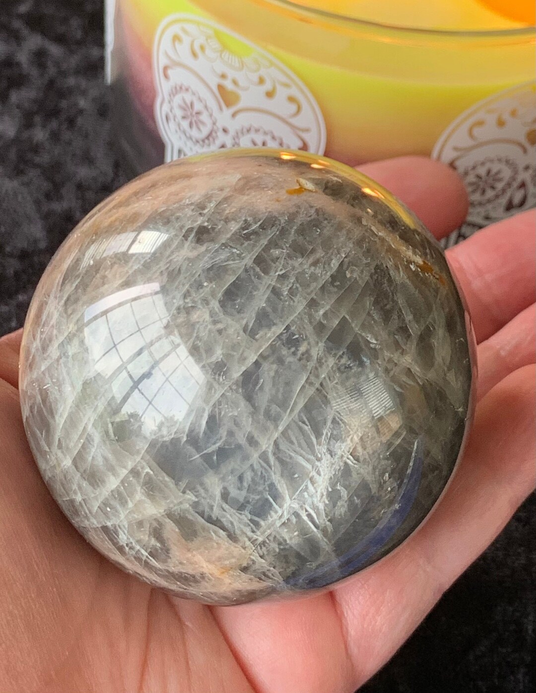 Black Moonstone Sphere Moonstone Sphere Crystal Grid - Etsy