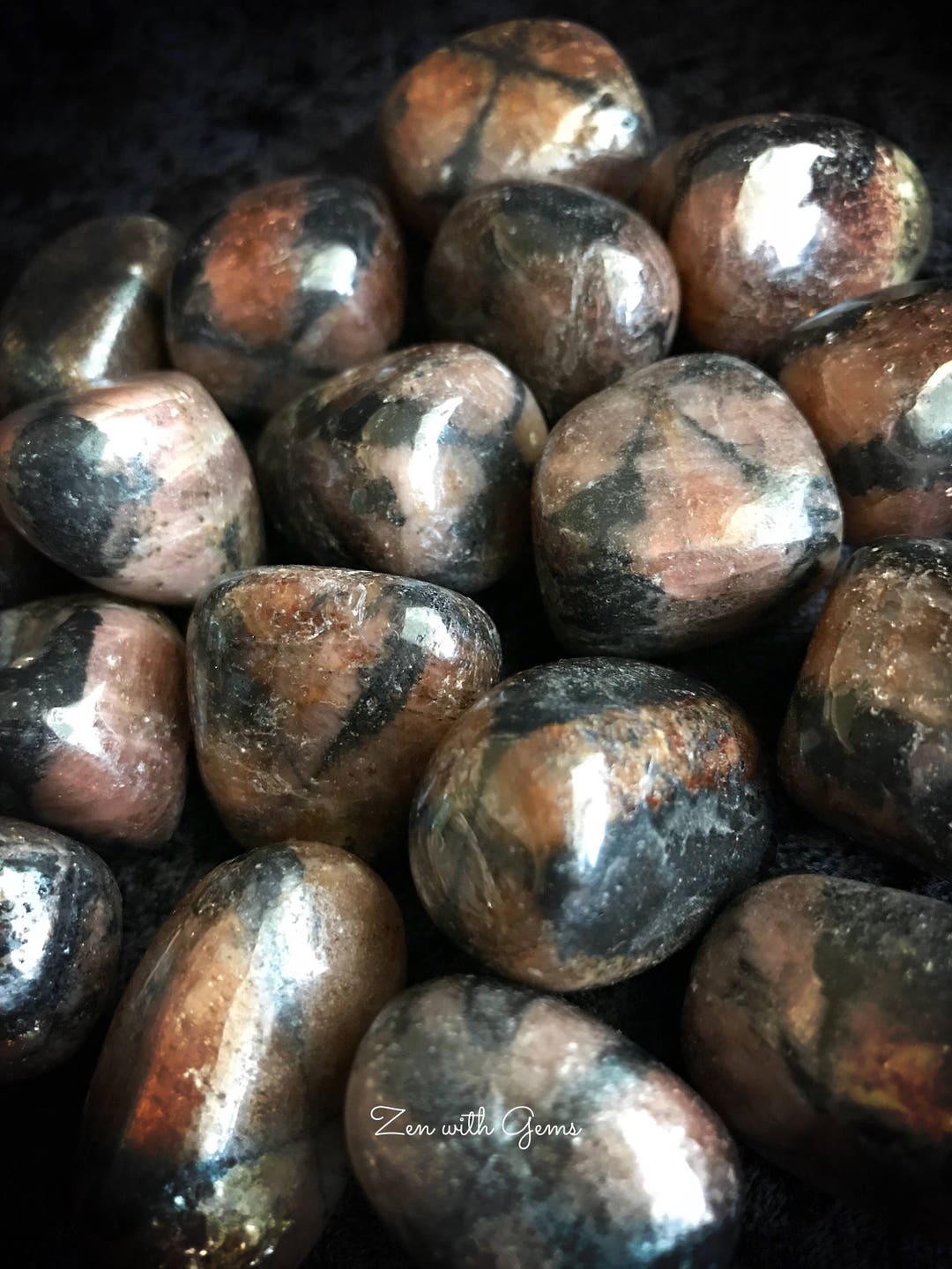 Chiastolite Natural Tumbled, Tumbled Chiastolite, Cross Stone ...