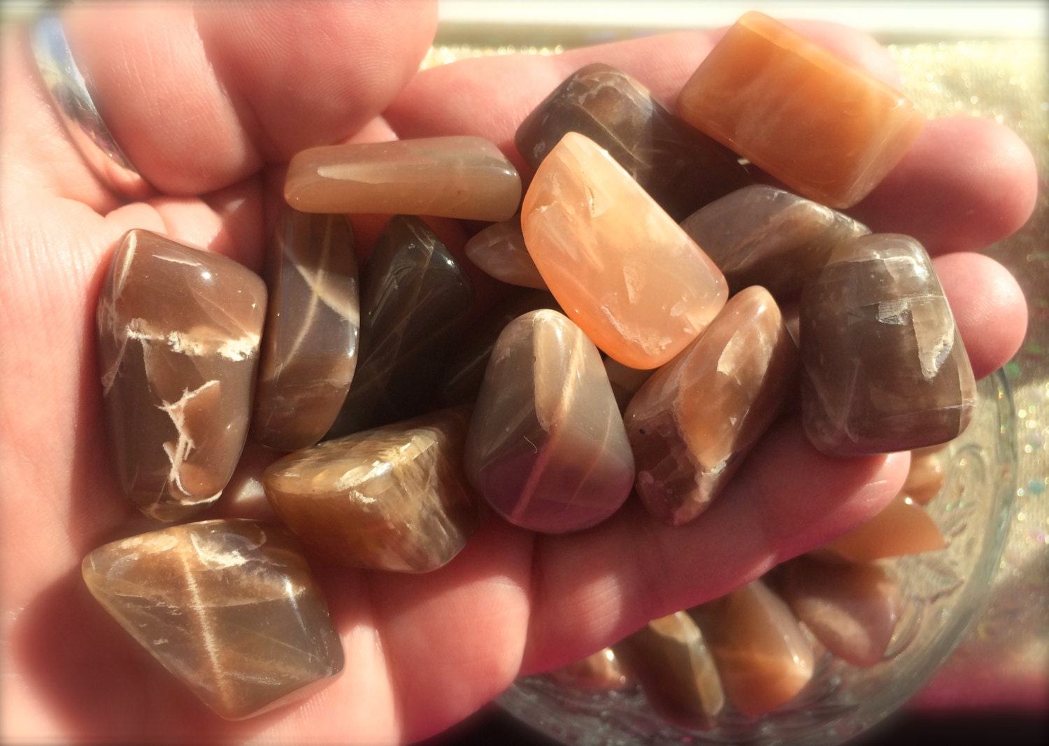 Peach Moonstone, Tumbled All Natural Moonstone, Chakra, Reiki, Crystal ...