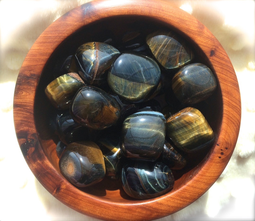 Tumbled Blue Tigers Eye, Blue Hawk Eye Stone, Chakra, Reiki, Crystal ...
