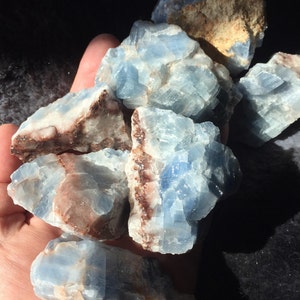 Blue Calcite, Natural Rough Pieces, Crystal Grid, Chakra, Reiki, Scared ...