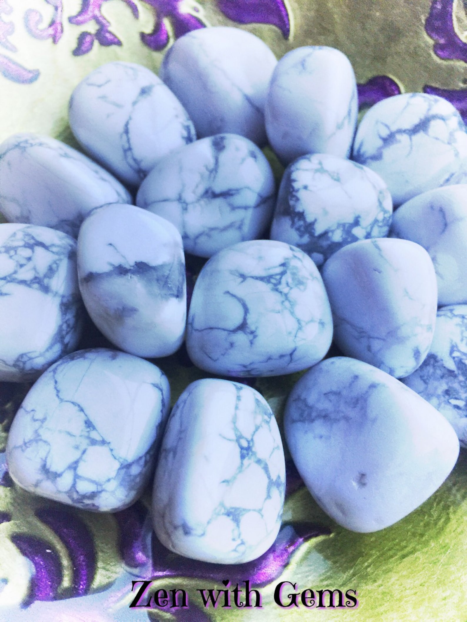 Howlite Tumbled Howlite FULL Moon Charged Crystal Grid - Etsy