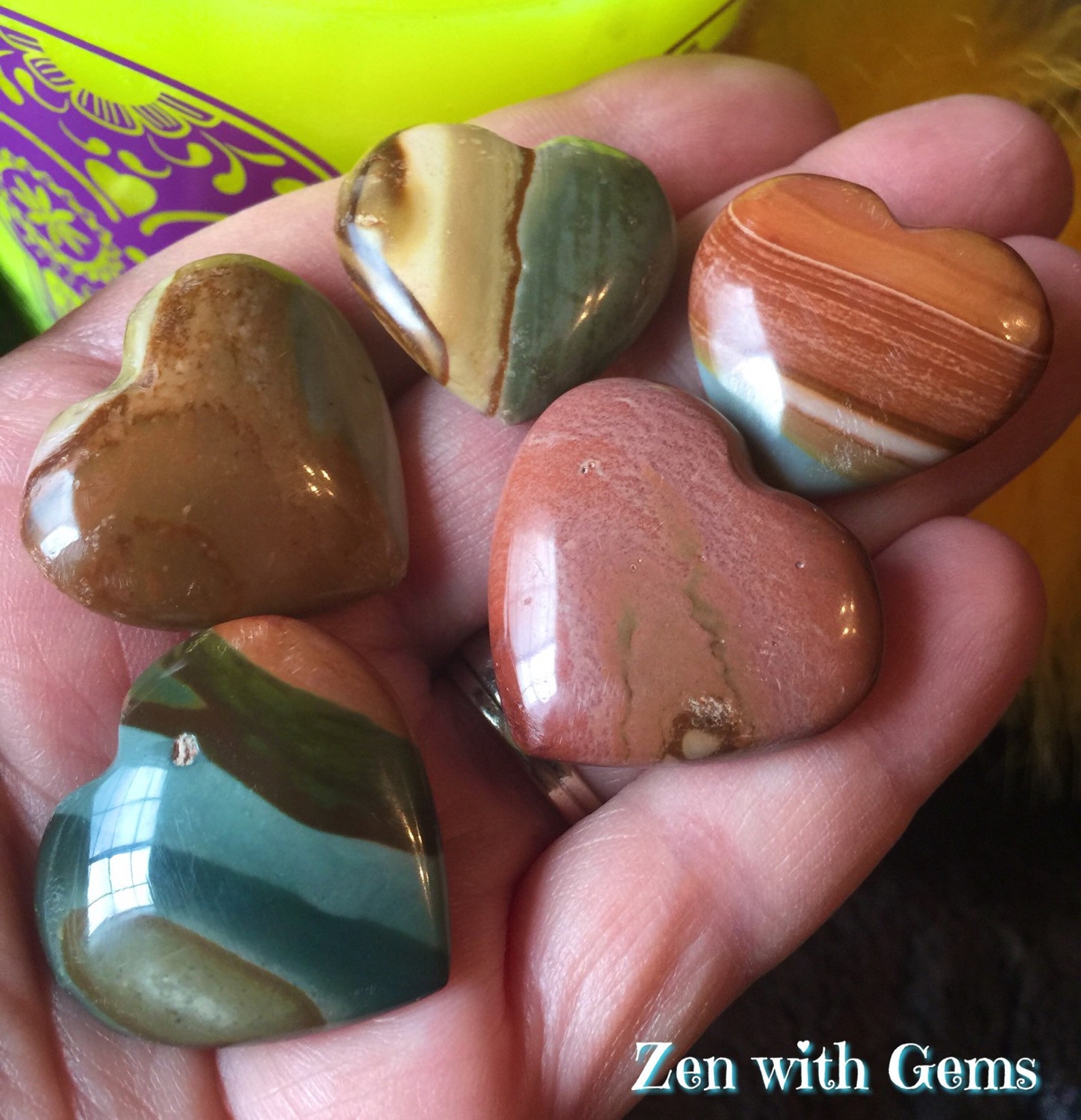 Small Polychrome Jasper Heart Pagan Altar Magic Ritual - Etsy